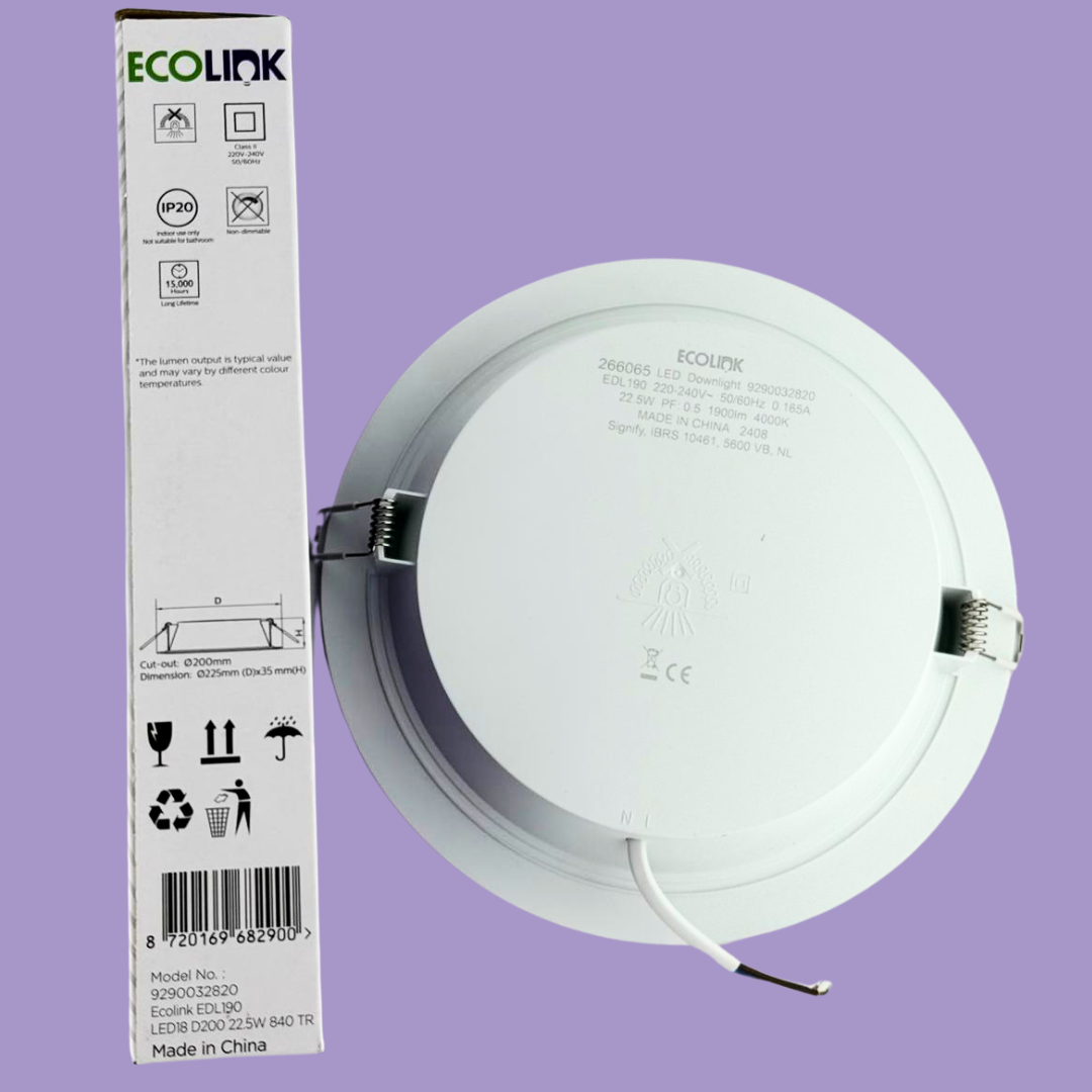 Ecolink EDL190 LED18 D200 22.5 Watt sıvaaltı slim downlight ...