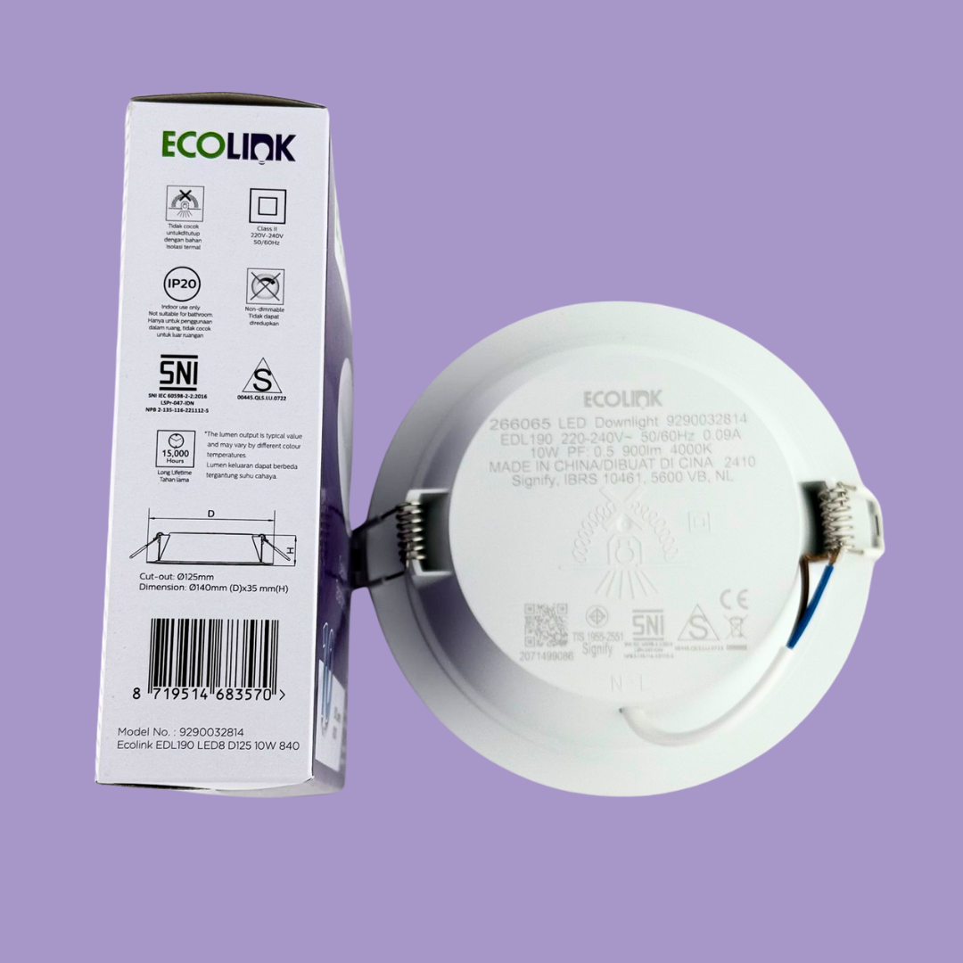 Ecolink EDL190 LED8 D125 10Watt slim downlight LedAydinlatma.com ...